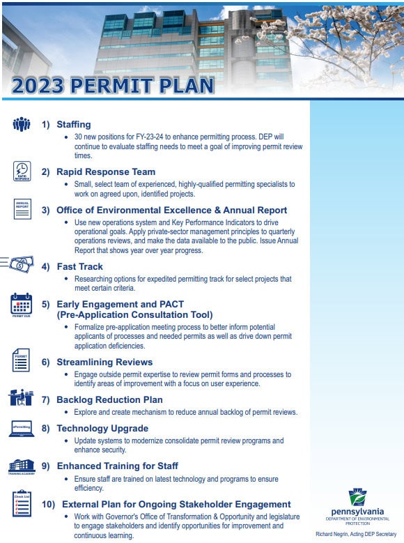 PA Acting DEP Sec. Unveils 10-Pt. Plan to Fix Tardy Permit Reviews ...